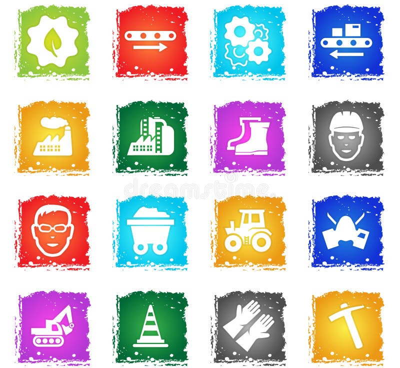 Industrial icon set stock vector. Illustration of plant - 88190701