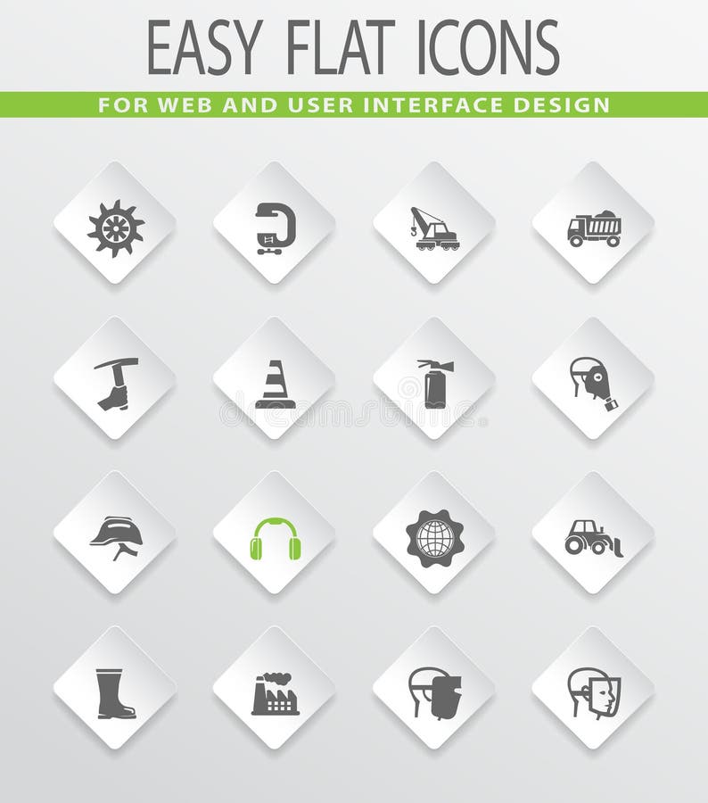 Industrial icons set stock vector. Illustration of construction - 89054925