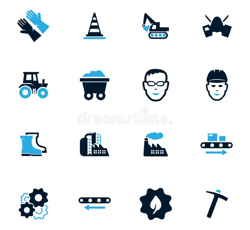Industrial icons set stock illustration. Illustration of tool - 88928343