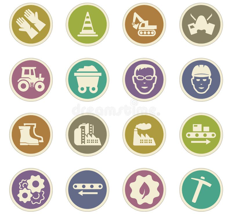 Industrial icons set stock vector. Illustration of symbol - 89025121