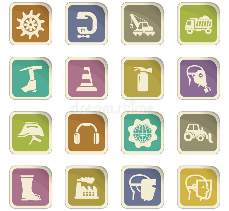 Industrial icons set stock illustration. Illustration of machine - 89207346