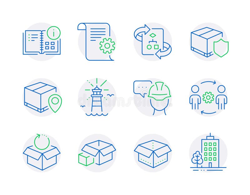 Industrial Icons Set. Included Icon As Engineering Team, Instruction ...
