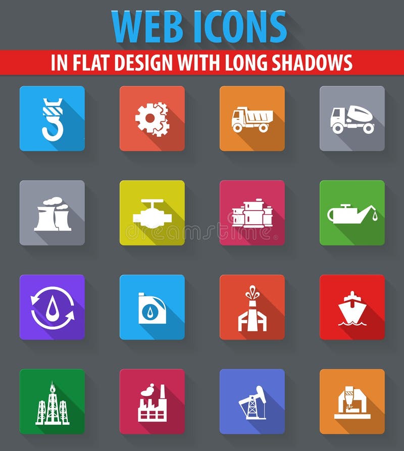 Industrial icons set stock vector. Illustration of factory - 89074219