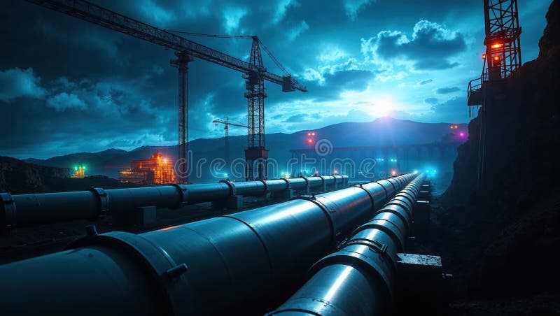 Industrial Infrastructure Under a Dramatic Sky Showcases Construction ...