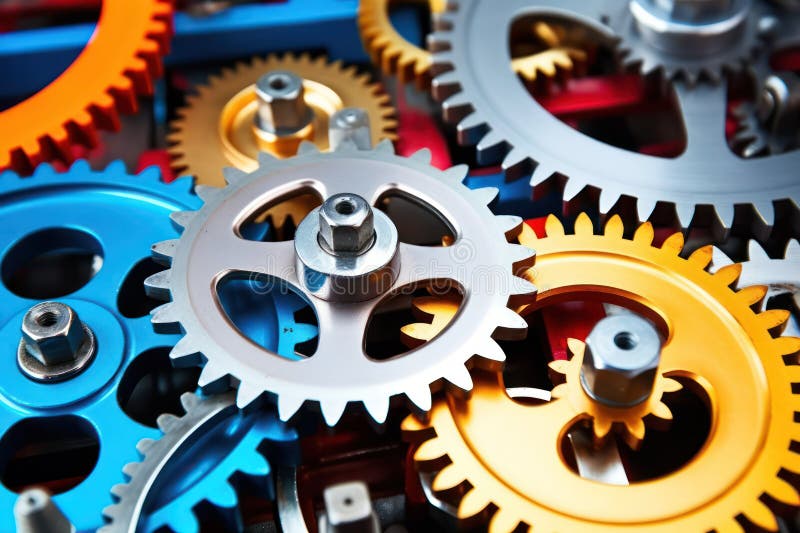 Industrial Innovation, Gears and Cogs Working in Unison Stock ...