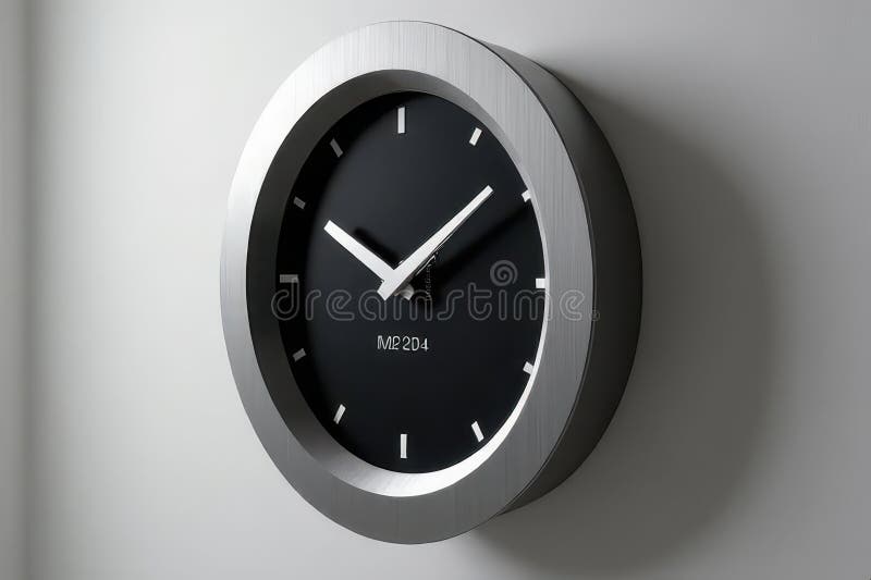 Industrial-Inspired Wall Clock Design Stock Illustration - Illustration ...