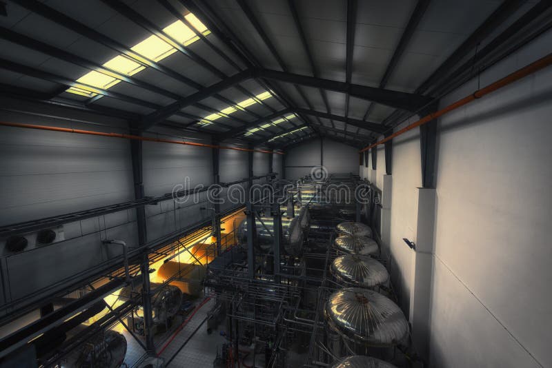 Industrial Interior of an Alcohol Factory Stock Photo - Image of ...