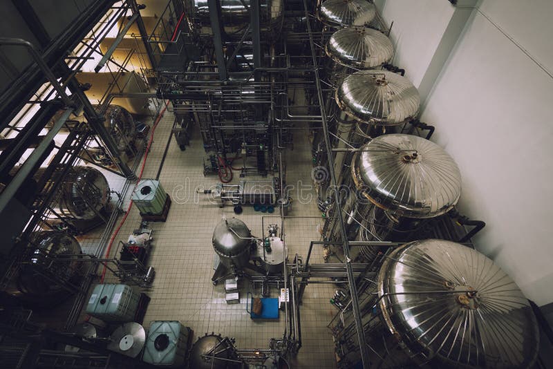 Industrial Interior of an Alcohol Factory Stock Image - Image of ...