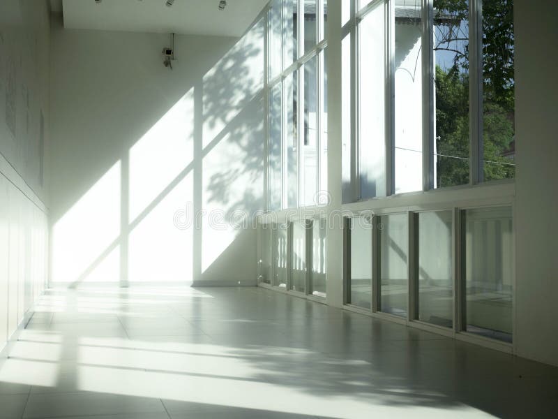 Interior with Bright Light Coming through Windows Stock Photo - Image ...