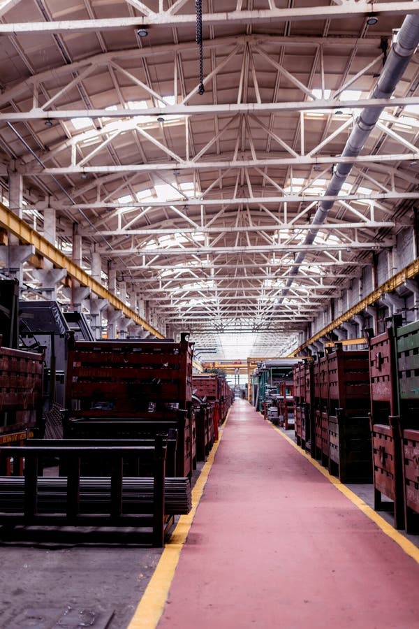 Industrial interior stock image. Image of indoor, iron - 258680795