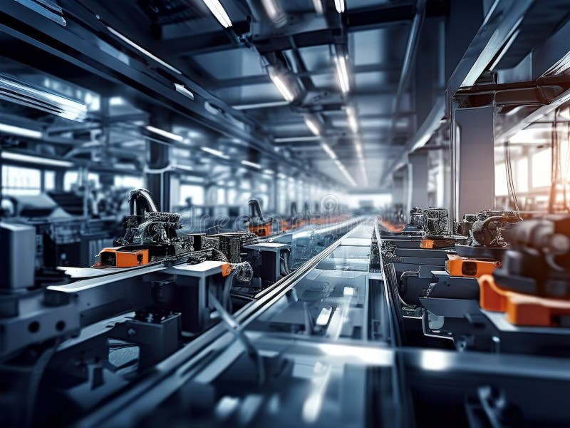 Industrial Interior of a Modern Factory Stock Illustration ...