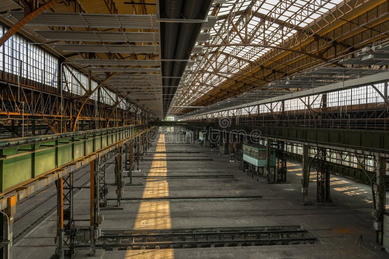 Industrial Interior of an Old Factory Stock Photo - Image of empty ...