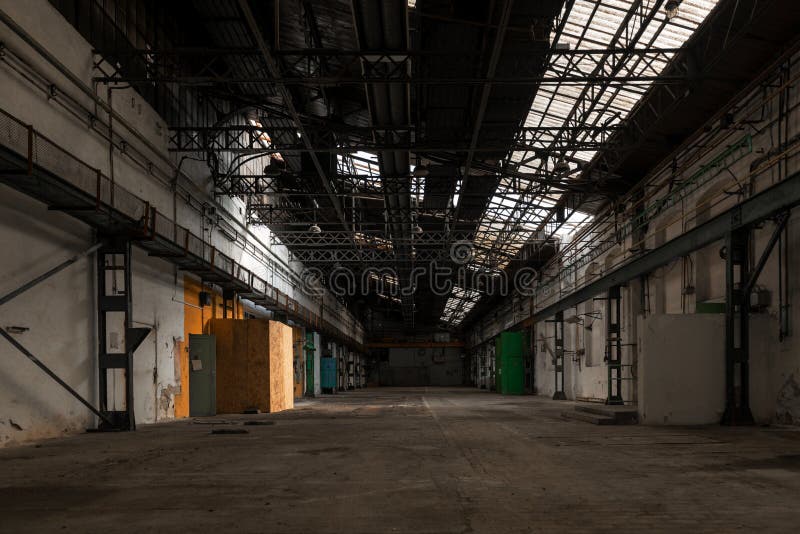 Industrial Interior of an Old Factory Stock Image - Image of rusty ...
