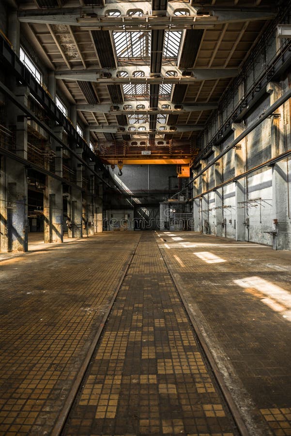 Industrial Interior of an Old Factory Stock Image - Image of factory ...