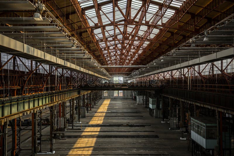 Industrial Interior of an Old Factory Stock Image - Image of city ...