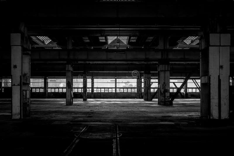 Industrial Interior of an Old Factory Stock Image - Image of dark, hall ...