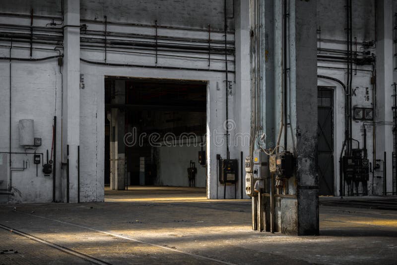 Industrial Interior of an Old Factory Stock Image - Image of aged, dark ...