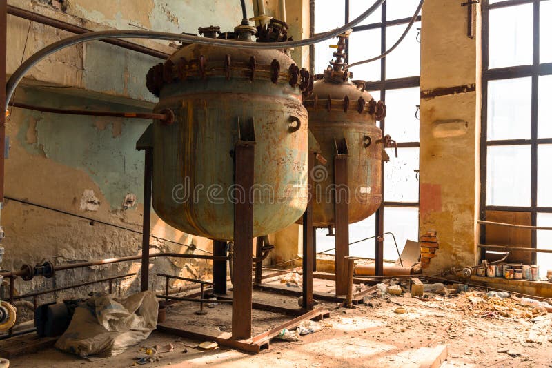 Industrial Interior with Storage Tank Stock Photo - Image of blank ...