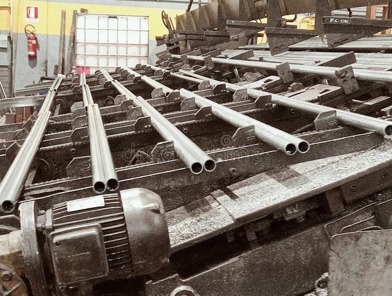 Industrial Iron Machine for Cutting Metal Pipes Stock Image - Image of ...