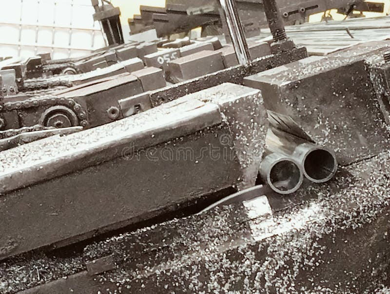 Industrial Iron Machine for Cutting Metal Pipes Stock Photo - Image of ...