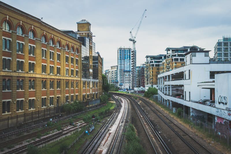 Industrial Iron Path stock photo. Image of sunset, orange - 94371234