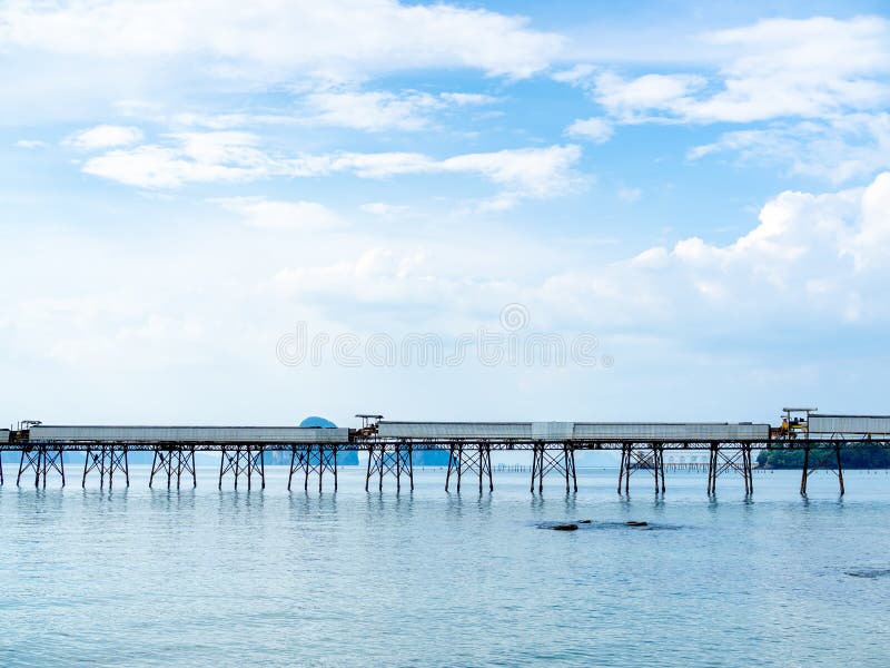 Industrial Jetty at Port in the Sea Stock Image - Image of shipping ...