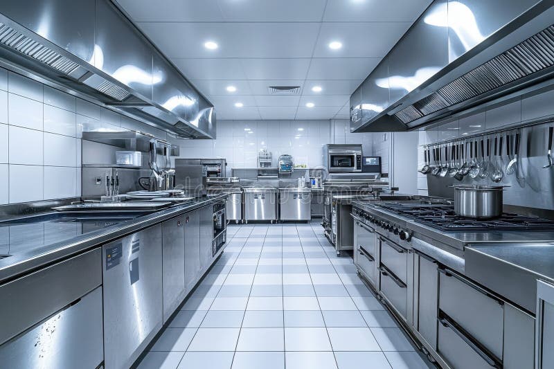 Industrial Kitchen Setup Modern Restaurant Interior Design Stainless ...