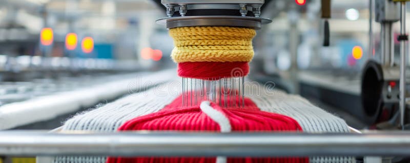 Industrial Knitting Machine Creating a Fabric Stock Photo - Image of ...