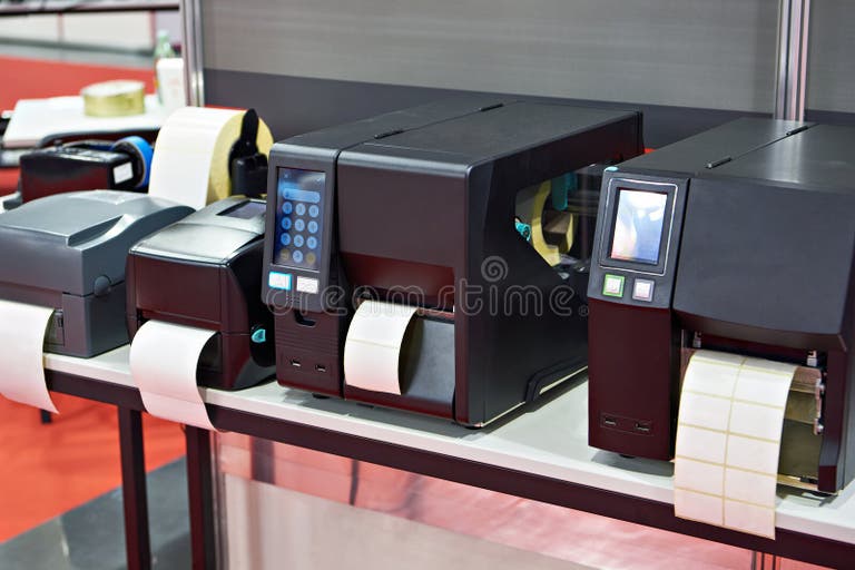 Industrial label printers stock image. Image of coding - 347350339
