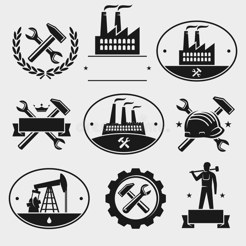 Industrial Label Set. Vector Stock Vector - Illustration of ...