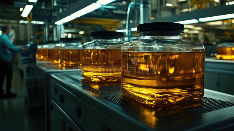 Laboratory Containers with Analyzes for Medical Research Stock Image ...