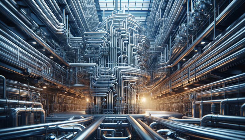 Industrial Cryogenic Pipe Network Stock Photo - Image of tubes, detail ...