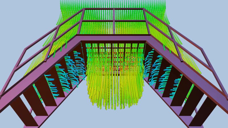 Industrial Ladder Airflow Simulation - CFD Simulation Computational Fluid Dynamics Stock Footage ...