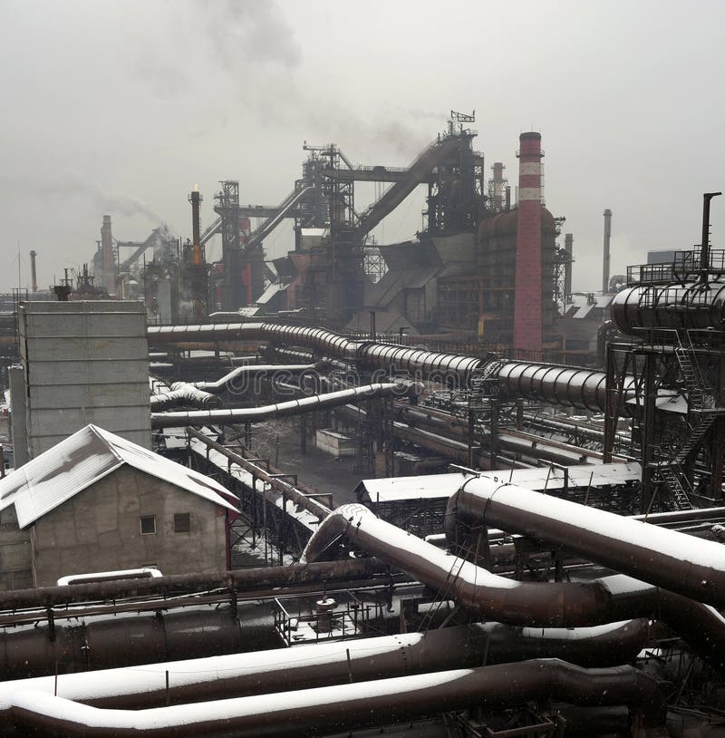 Industrial Steel Mill Aerial View Stock Photo - Image of industry ...