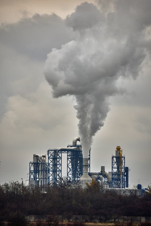 Industrial Landscape with a Refinery, Polluting Industry. Stock Image ...