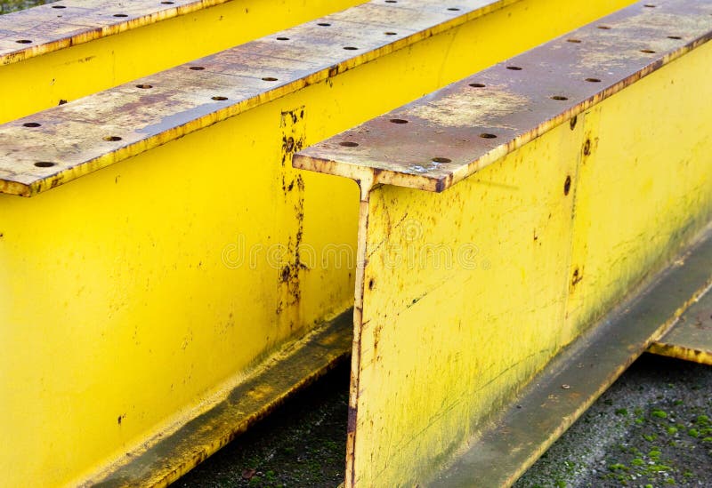Industrial Large Yellow Beams Stock Photo - Image of engineering, metal ...