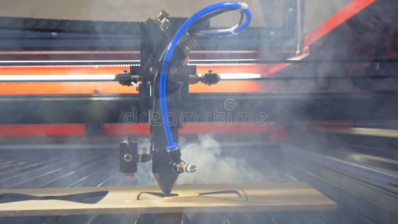 Industrial Laser. Burning, Carving Machine at Work. Stock Footage ...