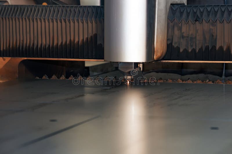 Industrial Laser Cutting Machine during Metal Sheet Processing Stock ...
