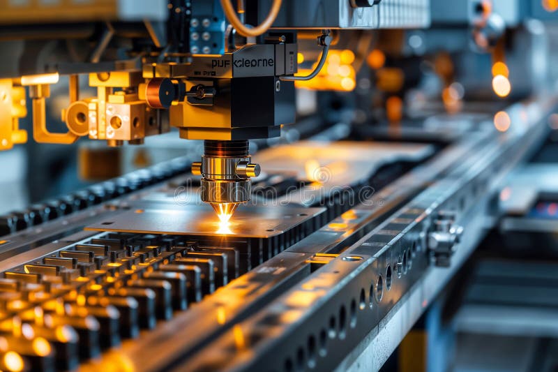 Industrial Laser Cutting Power, Generative Ai Stock Illustration ...