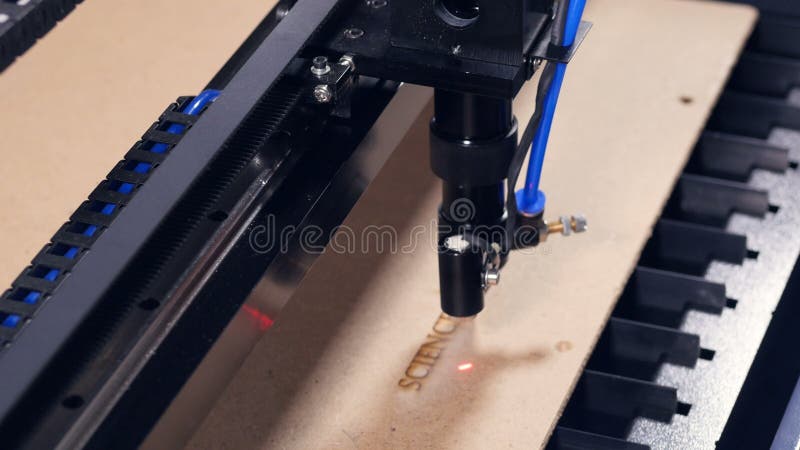 Industrial Laser Engraver Writing the Word `science`. Stock Footage ...