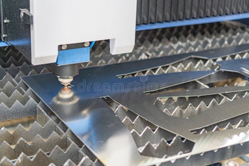 Industrial Laser in Operation, Possibly Metalworking, Ribbed Components ...