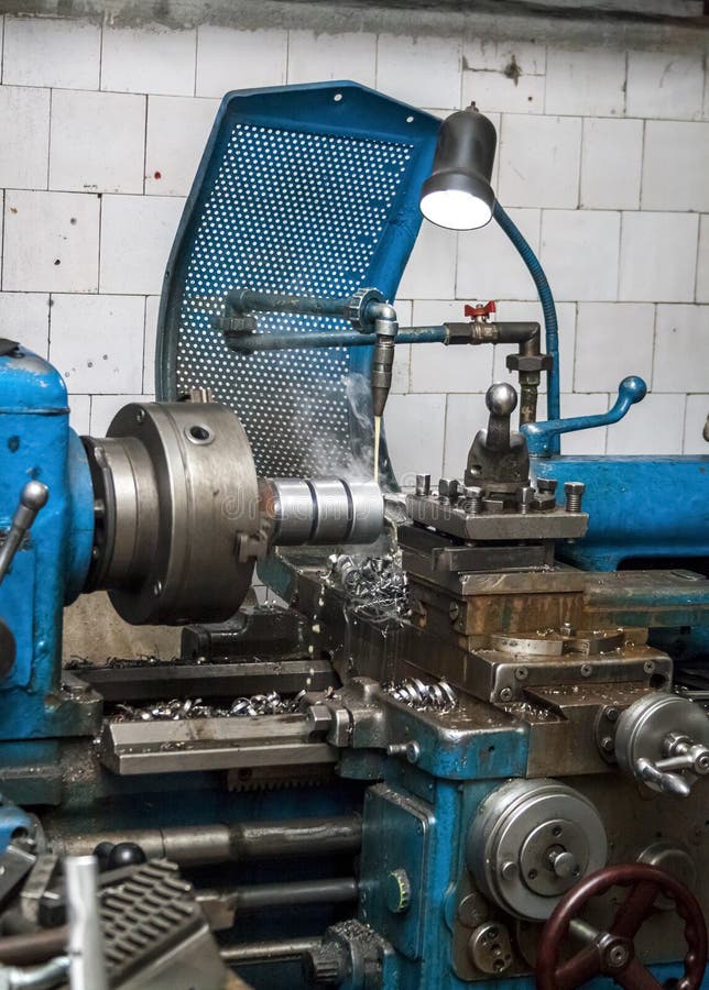Industrial Lathe. Metalworking Stock Photo - Image of factory, company ...
