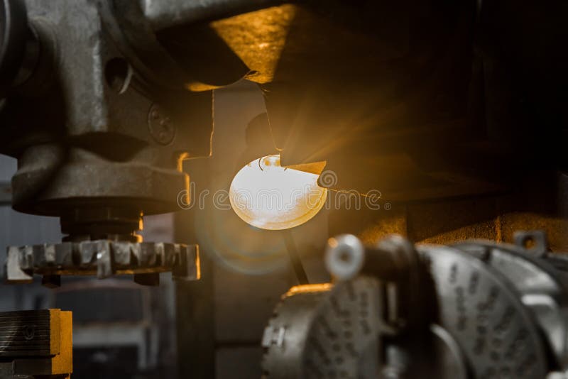 Industrial Lighting Element Lamp on an Old Milling Machine for Metal ...