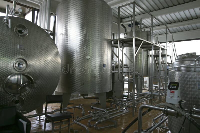 Industrial Liquid Storage Tanks Stock Image - Image of automatic ...