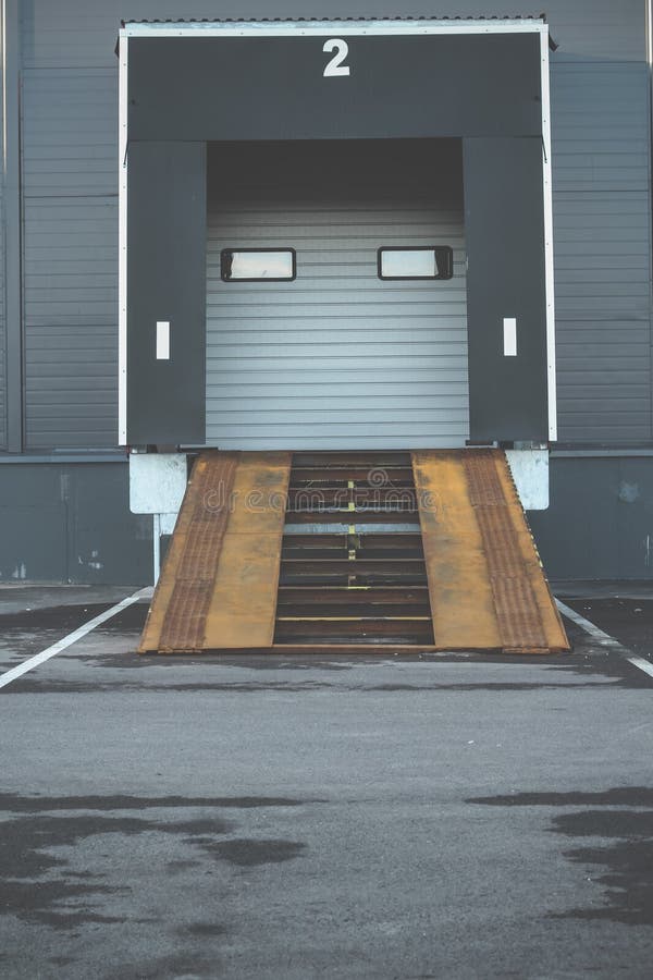 Industrial Loading Dock and Ramp for a Large Warehouse. Gate for ...