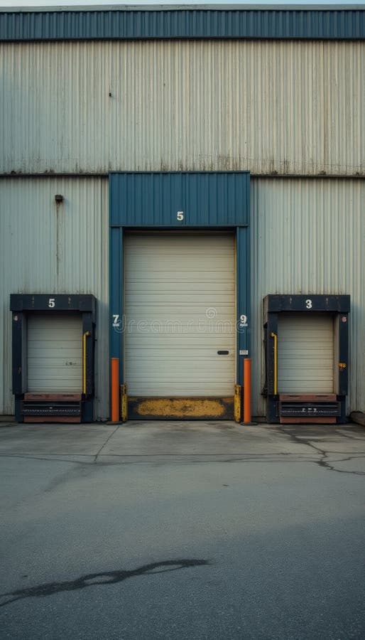 Industrial Loading Docks in a Warehouse Stock Image - Image of ...