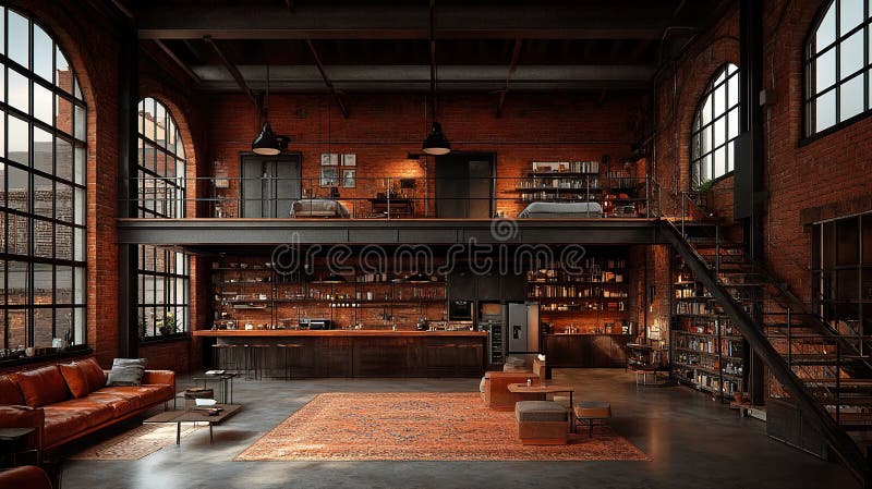 Industrial Loft Apartment, Open-plan Living, High Ceilings, Exposed ...