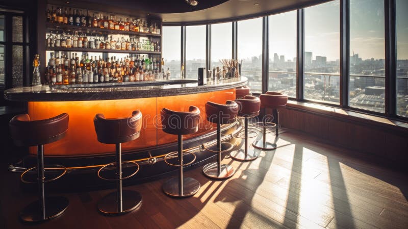 Industrial Loft Bar Style. Generative AI Stock Illustration ...