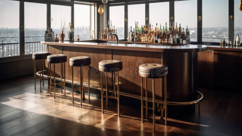 Industrial Loft Bar Style. Generative AI Stock Illustration ...