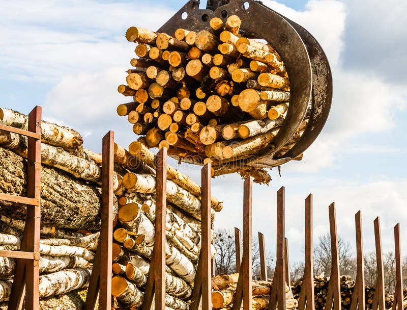 Industrial Log Loader at Lambermill Stock Image - Image of machine ...